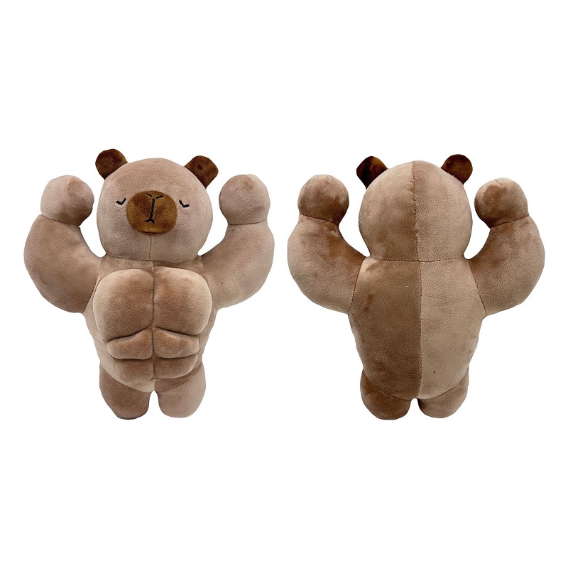 Brown muscle teddy bear Plush Doll