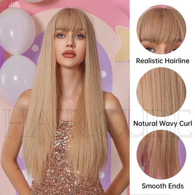 Long Straight Blonde Barbie Wig