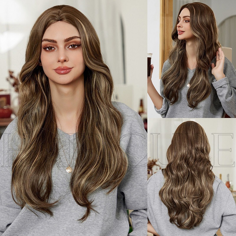 Brown Long Curly Y2K Wig