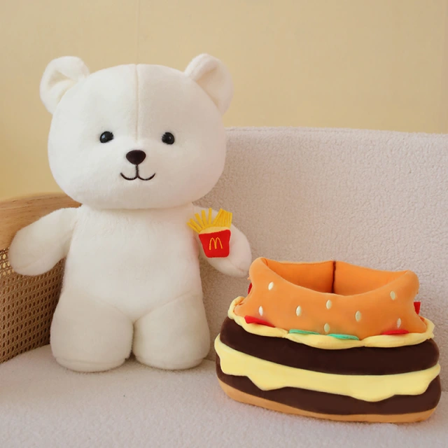 Cartoon hamburger bear plush toy