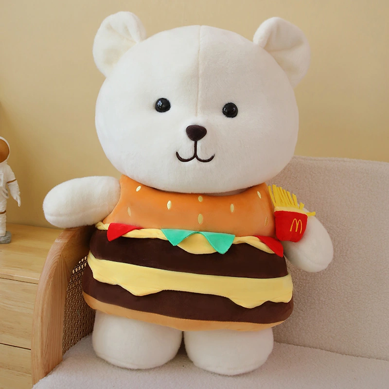 Cartoon hamburger bear plush toy