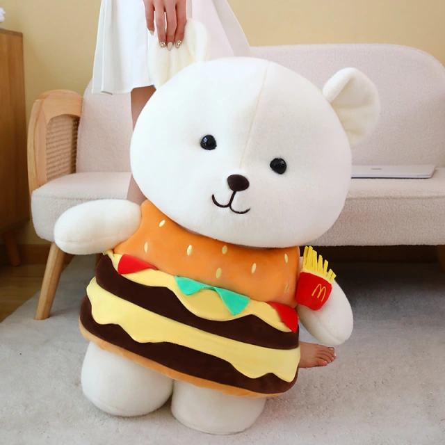 Cartoon hamburger bear plush toy