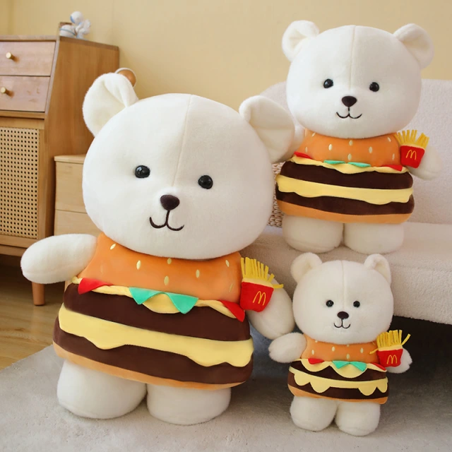Cartoon hamburger bear plush toy