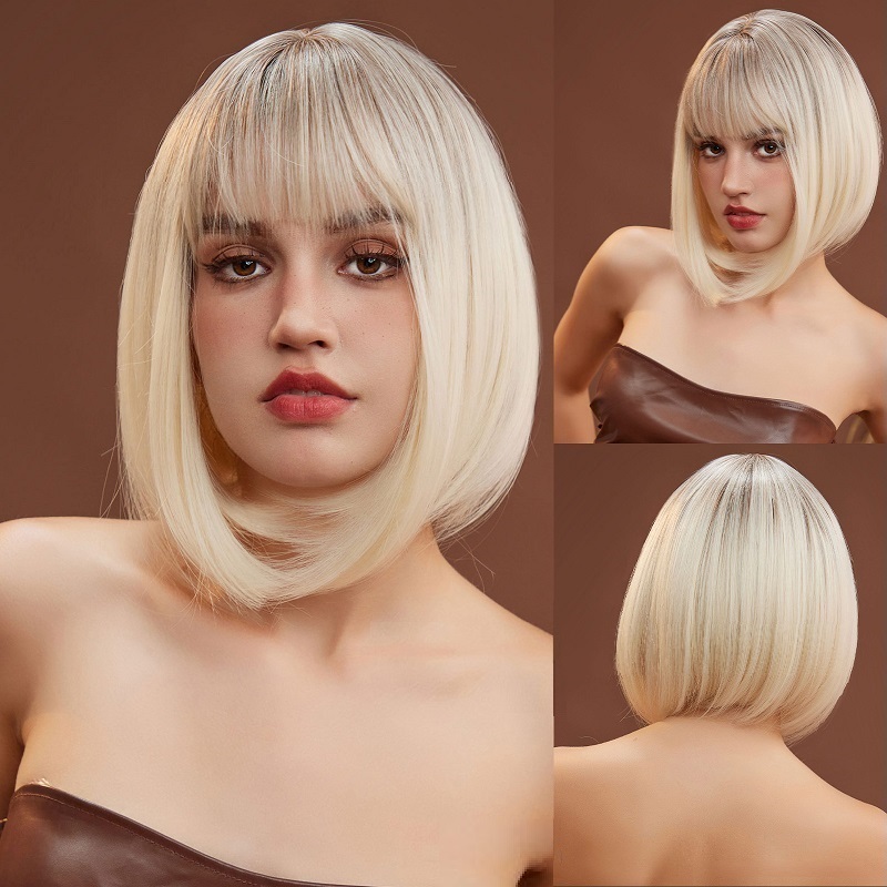 Platinum Bobo Wig with Bangs