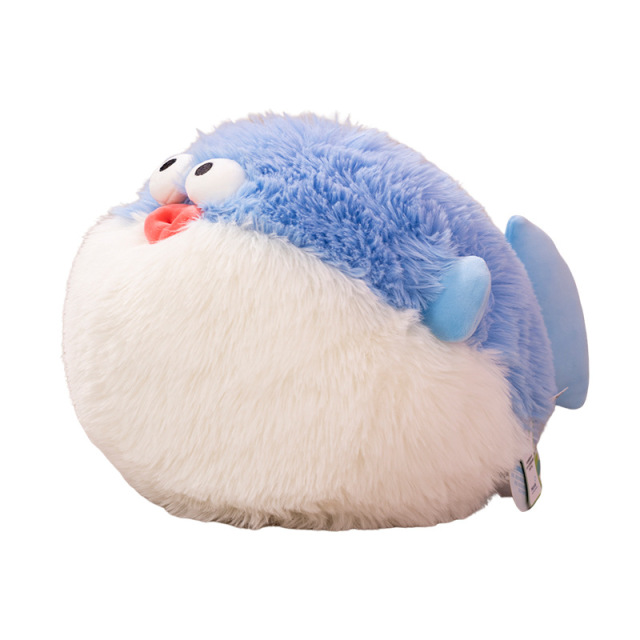 Long haired pufferfish sleeping pillow
