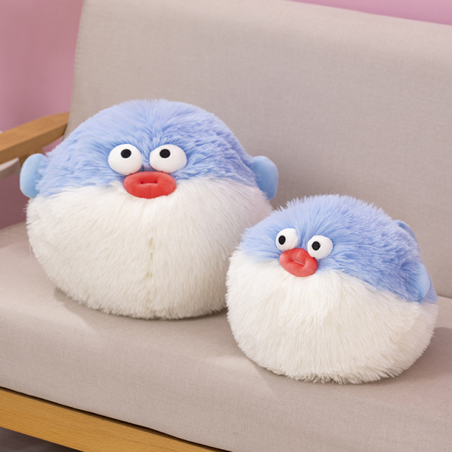Long haired pufferfish sleeping pillow
