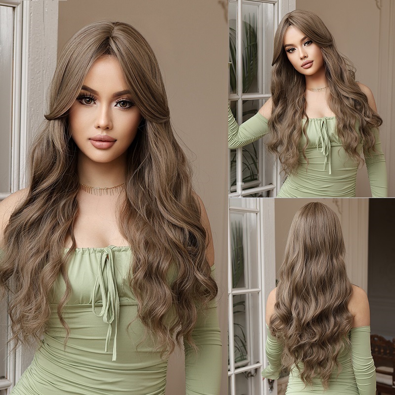 Chestnut Brown Long Wavy Wig