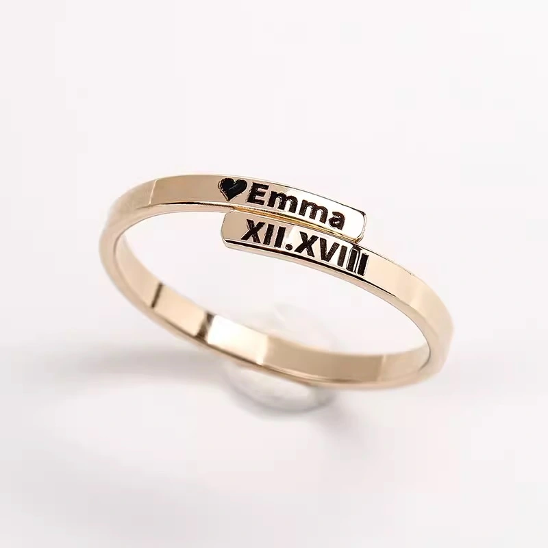 Personalized Engraved Open Ring