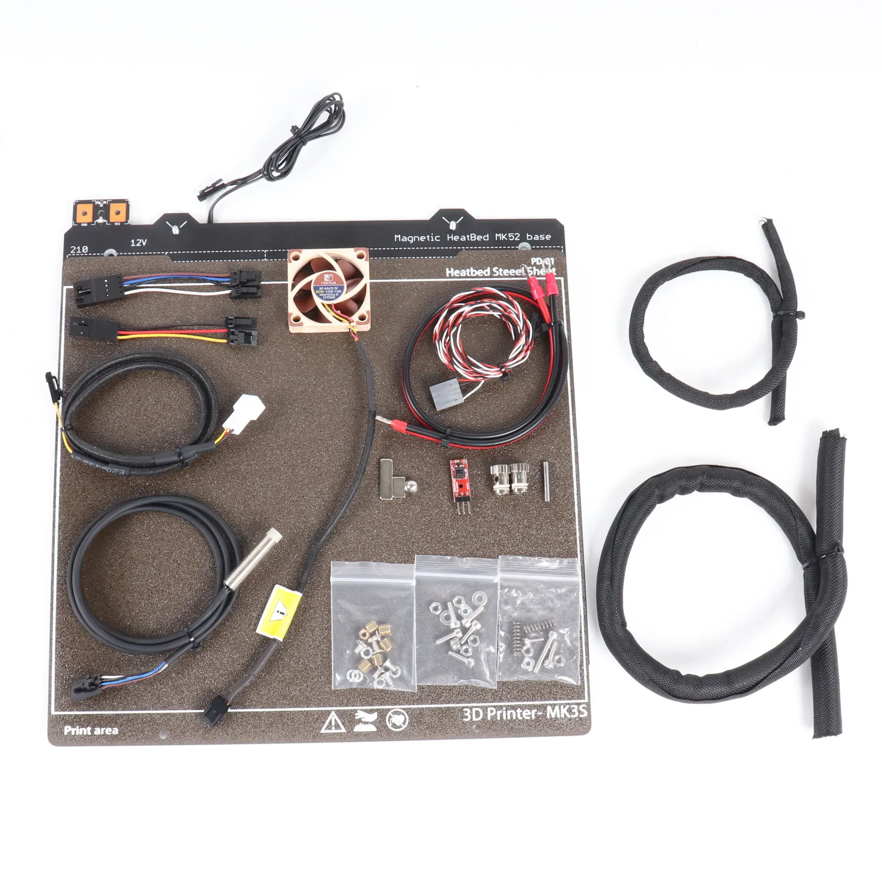 Prusa I3 MK2/MK2S to MK2.5S Upgrade Kit with MK52 12V Heated Bed Noctua Fan Super PINDA Probe ...