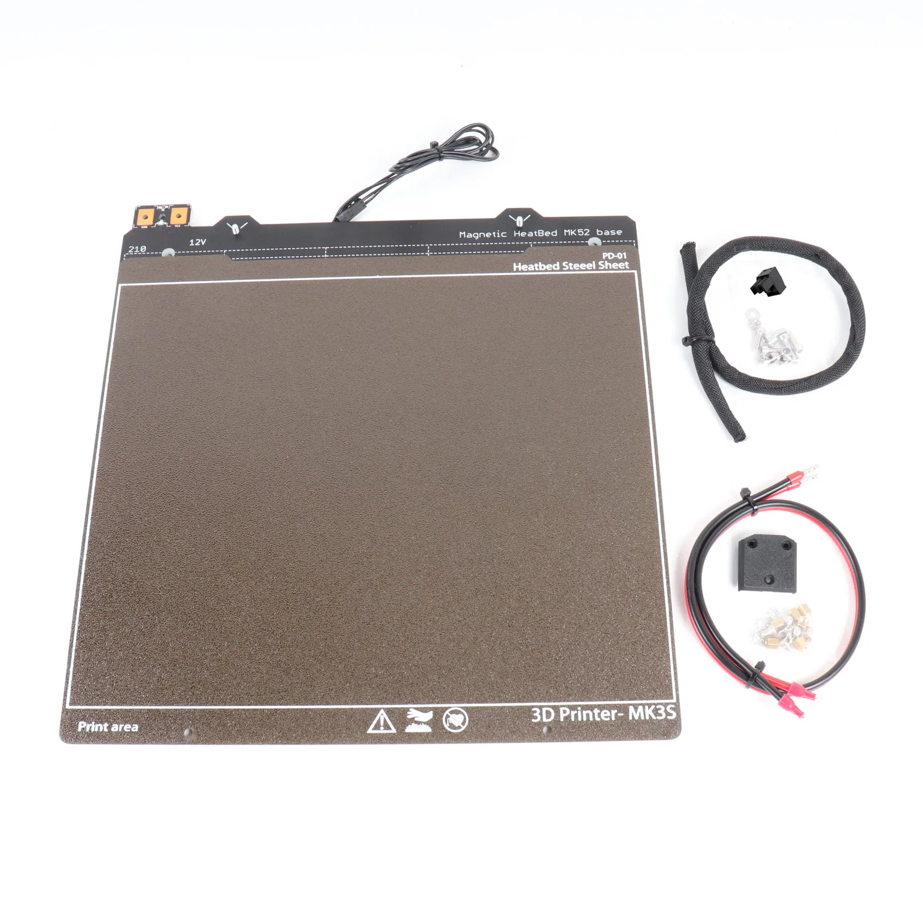 Prusa I3 MK2.5/MK3 3d Printer Heated Bed MK52 Beds with Power PEI Back ...