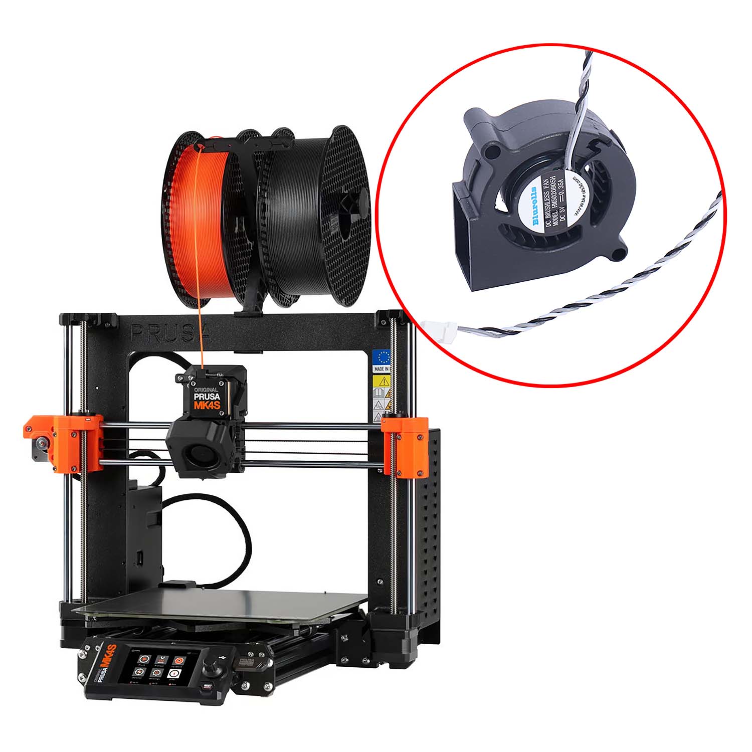 Blurolls Prusa MK3.9S MK4S Print Blower Fan Model Cooling Fan 5020,Cooling