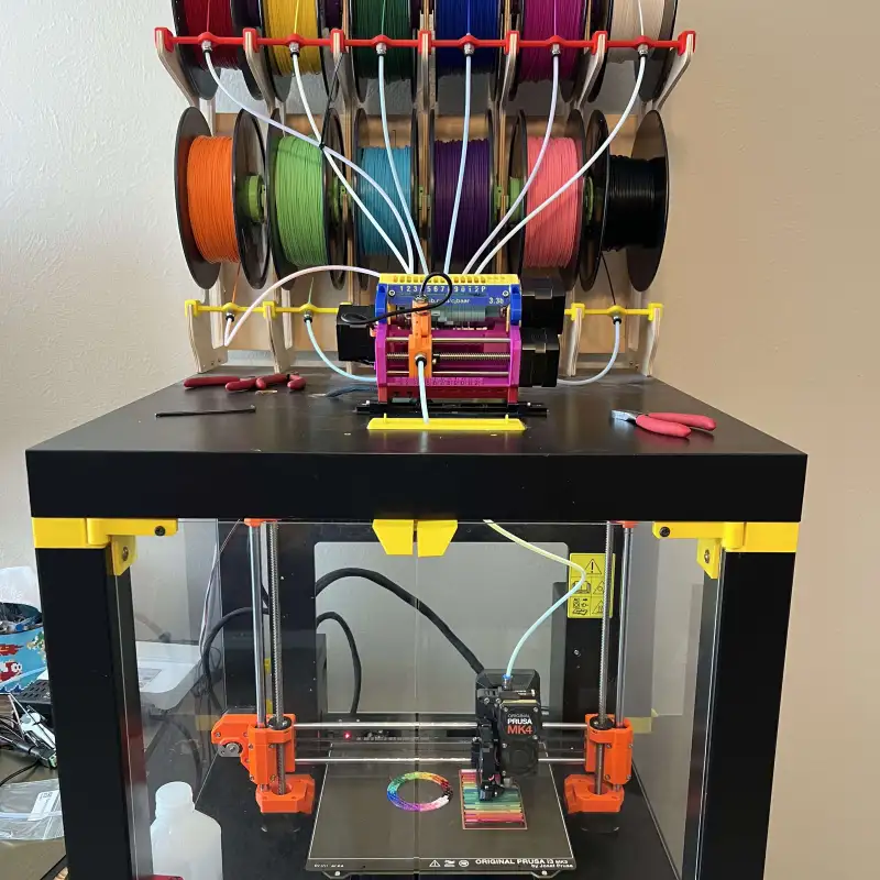 Blurolls Prusa I3 MK3S+ MK3.5S MK3.9S MK4 MK4S Core One MMU3 12X Filaments Multi Colors Feeder ...
