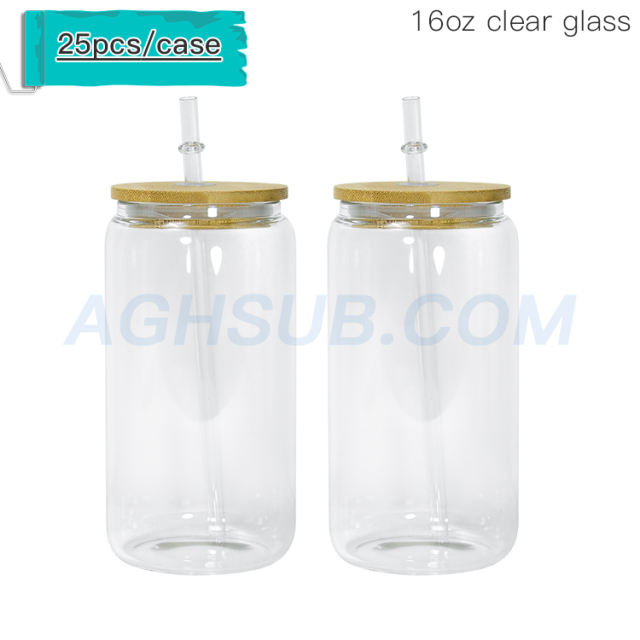 16oz sublimation glass jar