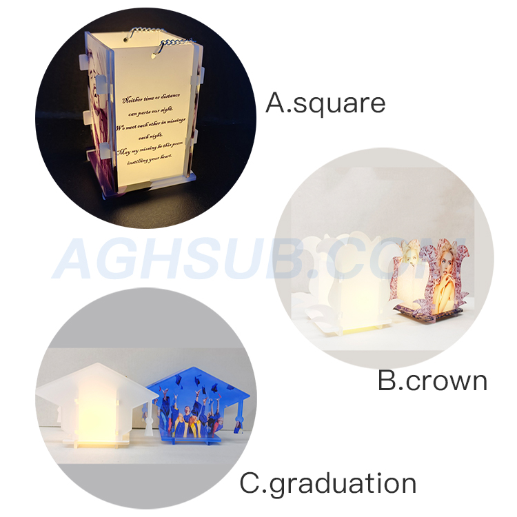 Sublimation blanks acrylic panel lantern with led candle (without the ...