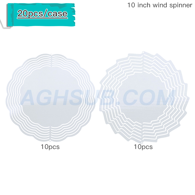 US warehouse 10inch aluminum sublimation wind spinners