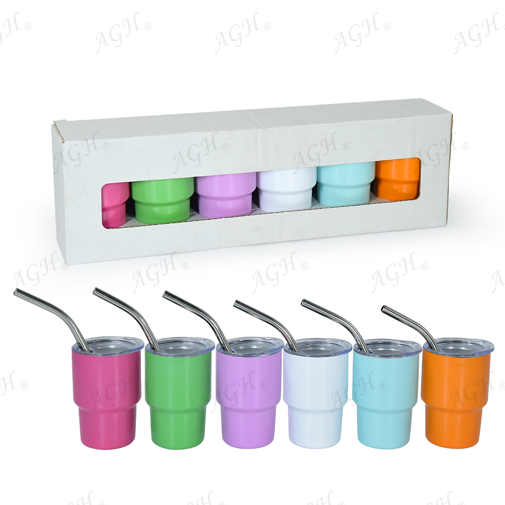US warehouse 3oz stainless steel colored sublimation shot cup