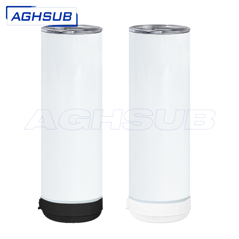 New small size 20oz white sublimation tumbler with speaker