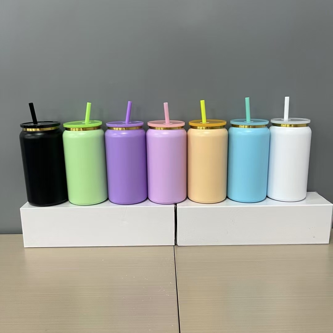 China warehouse 16oz double wall stainless steel holographic underneath ...