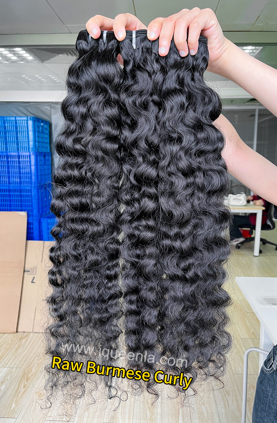 iqueenla Burmese Curly Raw Hair 1/3/4 Bundles Deals