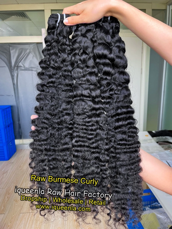 Burmese Curly Raw Hair Bundles | 100% Cuticle-Aligned | 5-Year Warranty