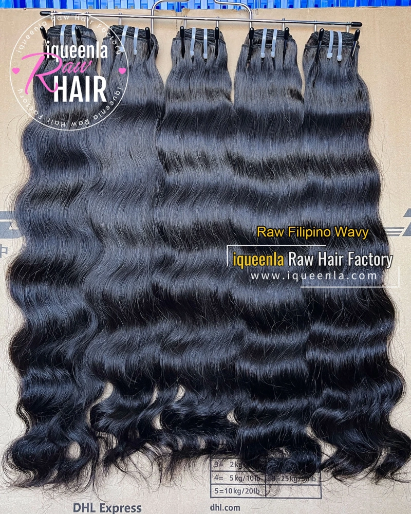 Iqueenla Raw Filipino Wavy Cuticle Aligned Hair Bundles Free Shipping