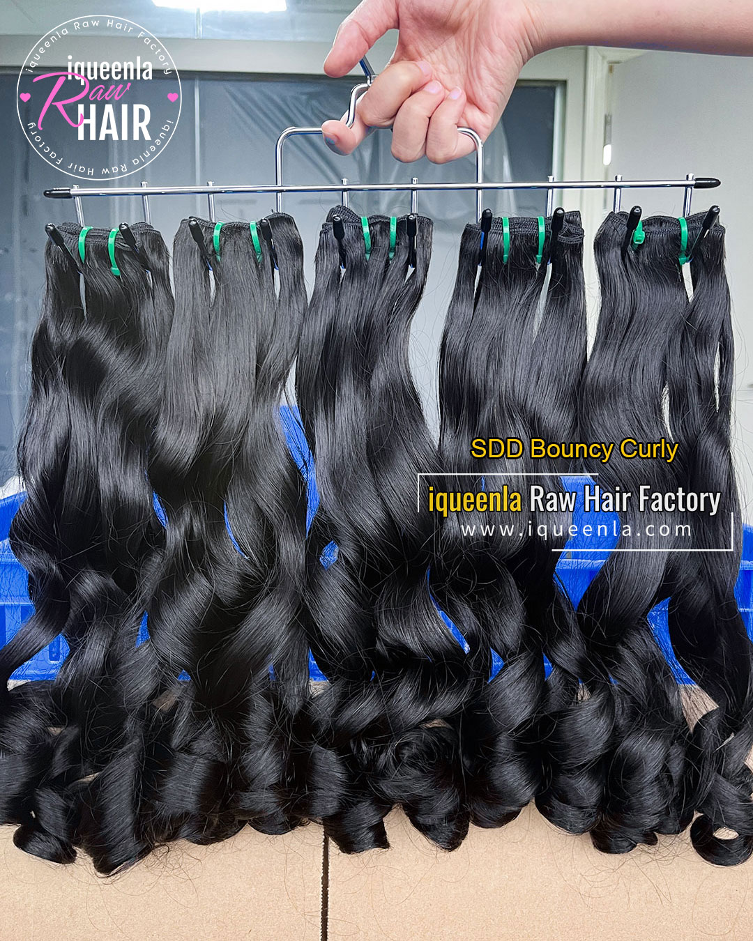 Iqueenla Bouncy Curly Super Double Drawn Hair Bundles Natural Color ...