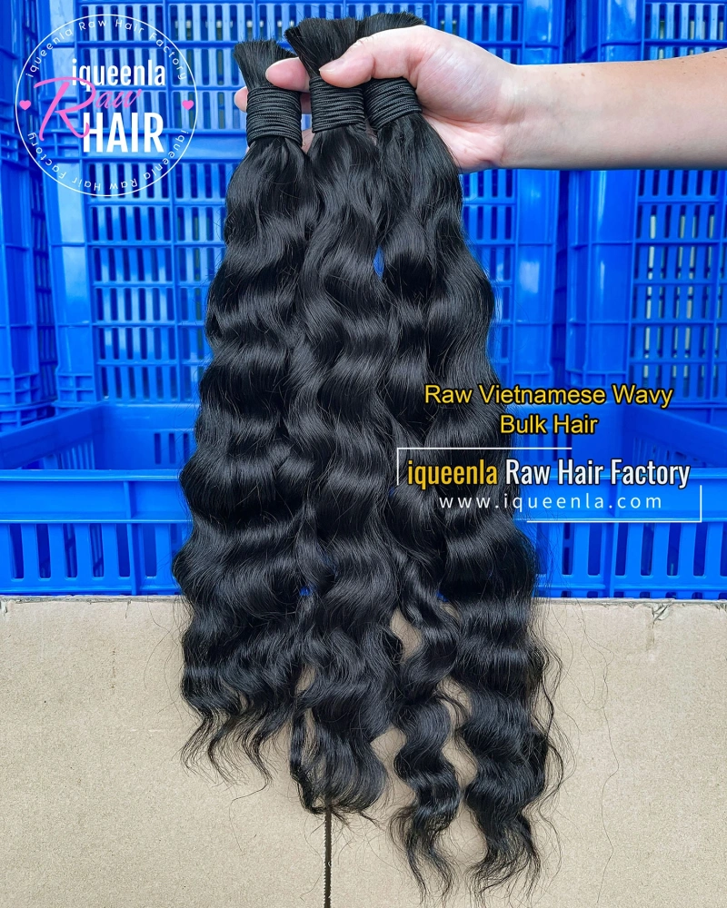 iquenela Raw Vietnamese Wavy Braiding Hair for Boho Knotless Braids