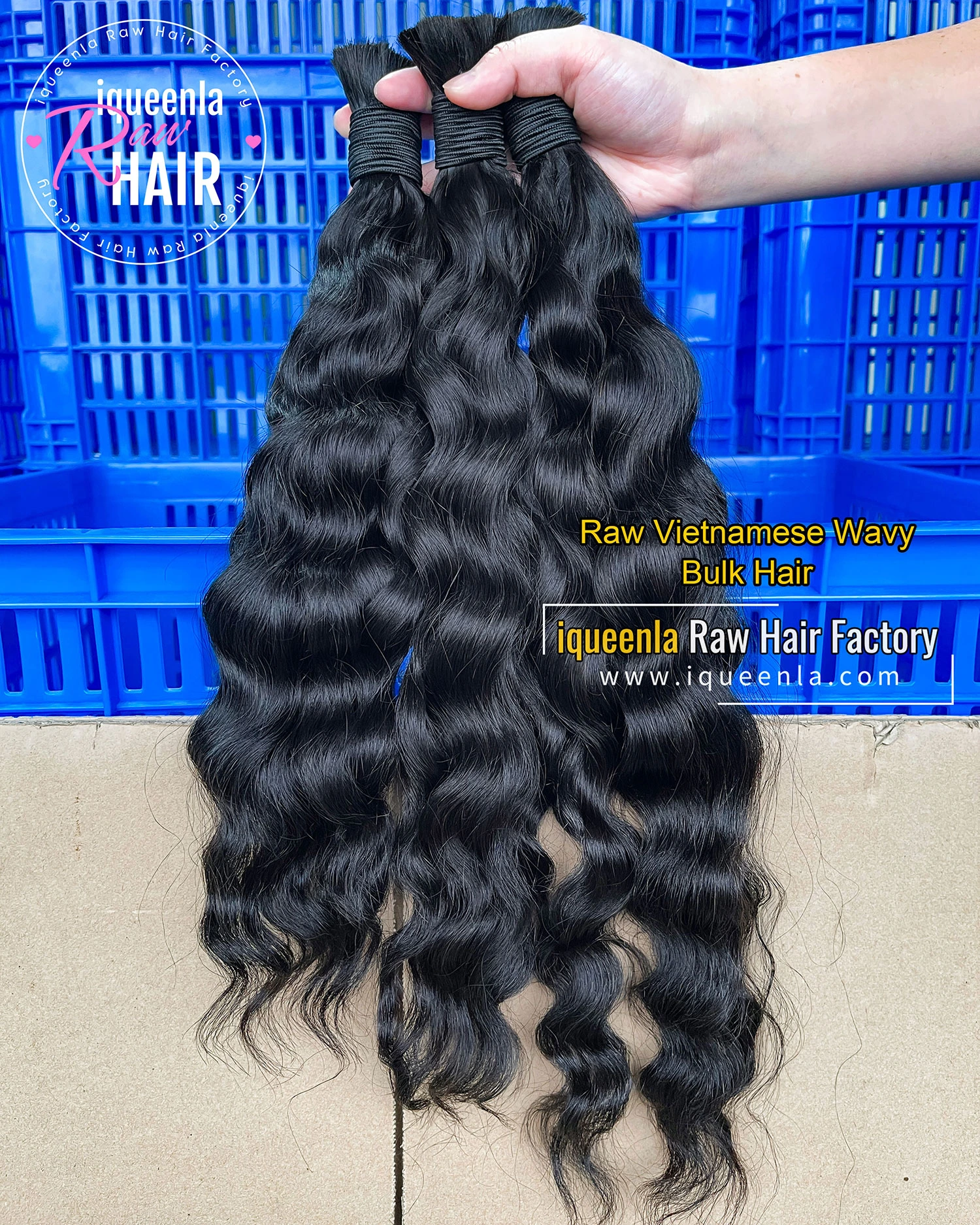 iquenela Raw Vietnamese Wavy Braiding Hair for Boho Knotless Braids