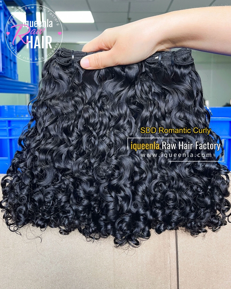 iqueenla Romantic Curly Super Double Drawn Hair Bundle 1/3/4 Pcs Deal