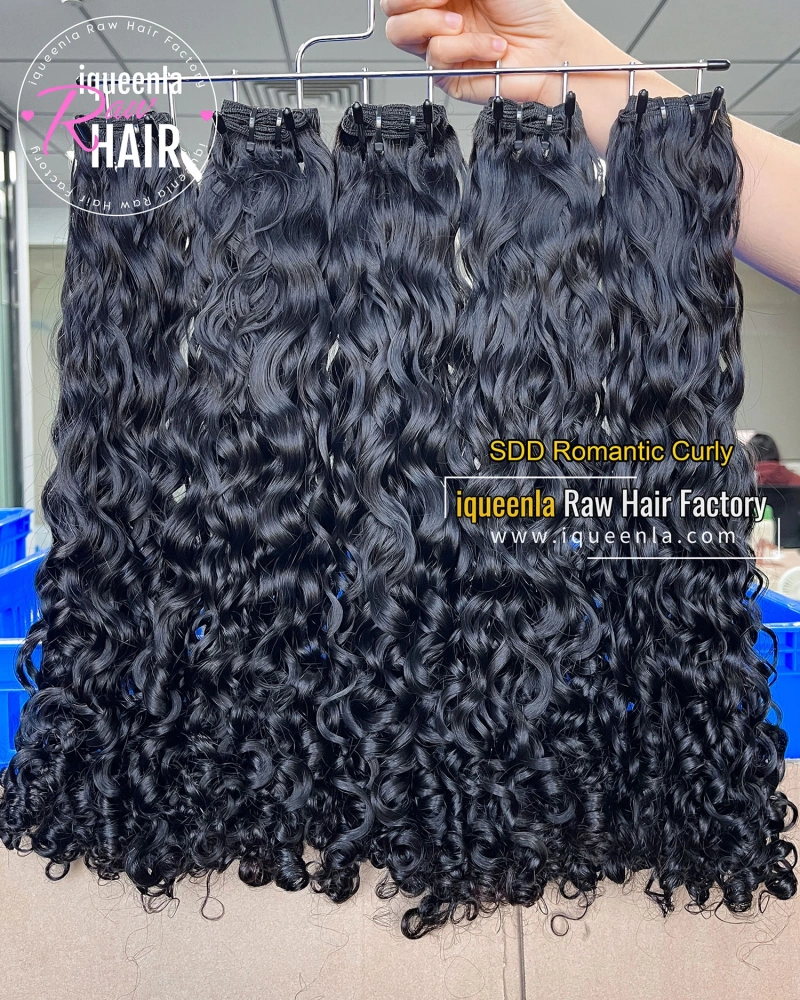 iqueenla Romantic Curly Super Double Drawn Hair Bundle 1/3/4 Pcs Deal