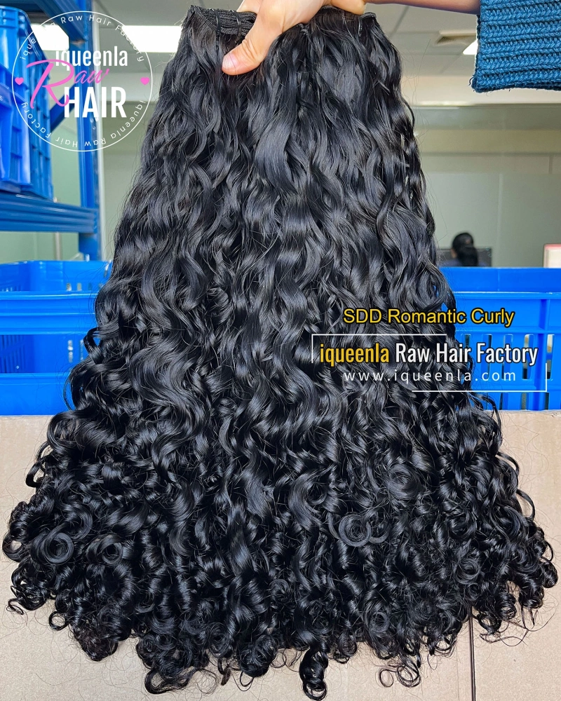 iqueenla Romantic Curly Super Double Drawn Hair Bundle 1/3/4 Pcs Deal