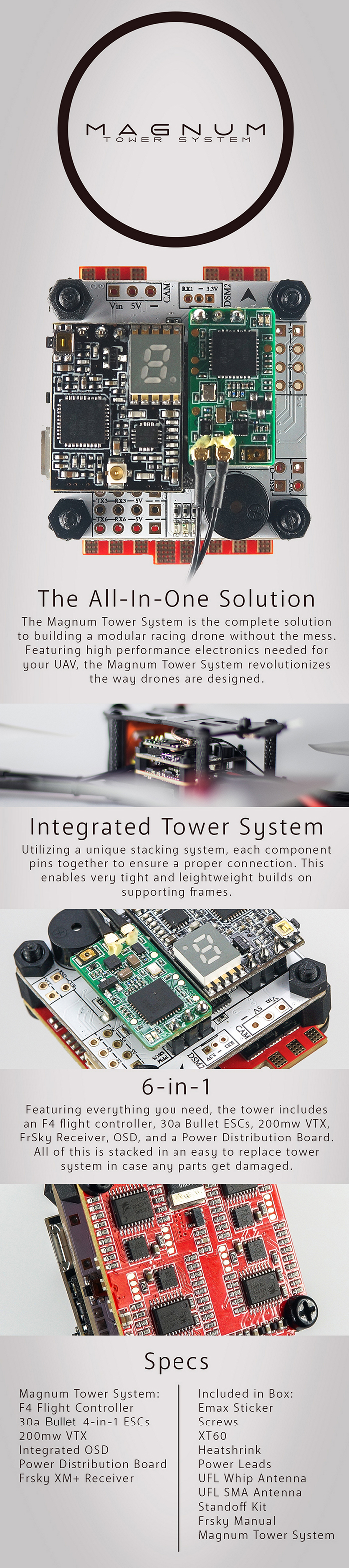 F4 Magnum V2 All In One FPV Stack Tower