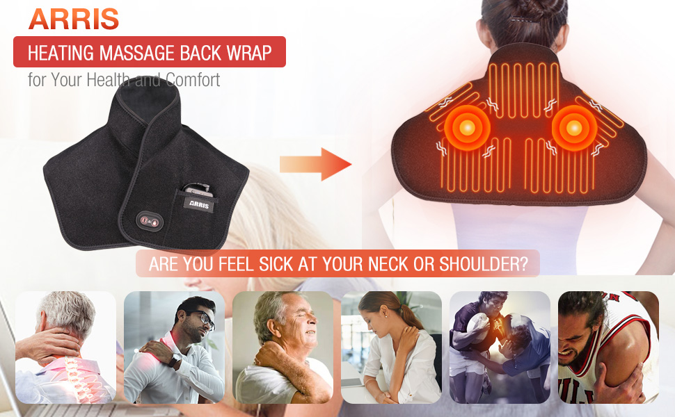 ARRIS Heating Massage Wrap for Neck Shoulder with Vibration Massager ...