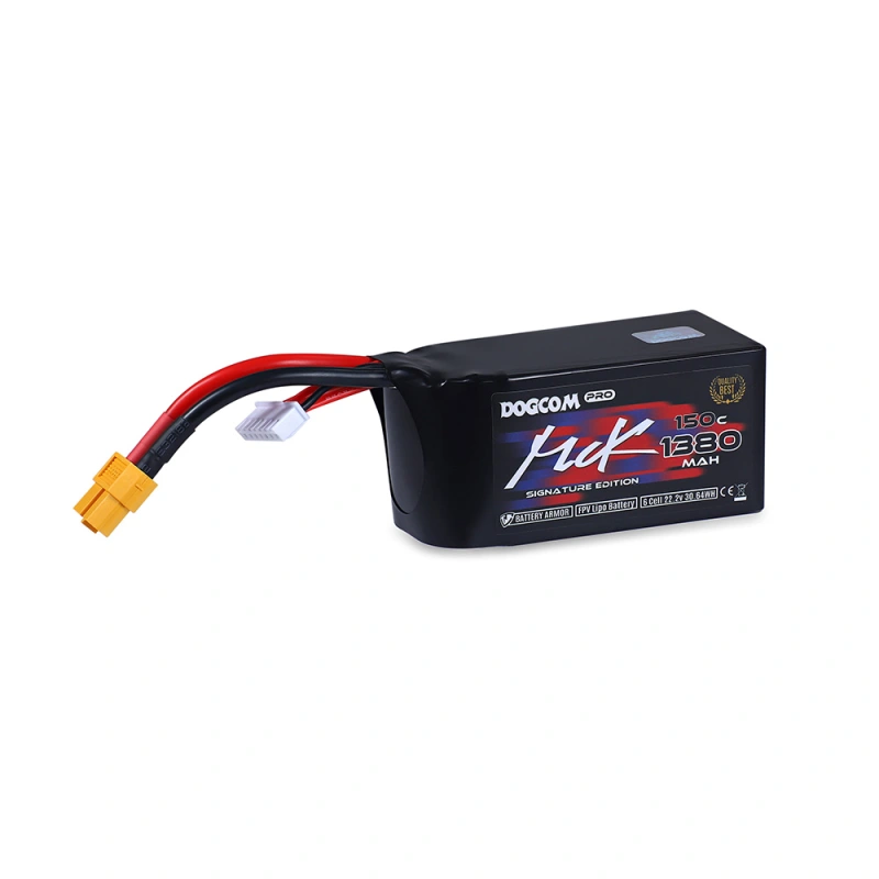 DOGCOM 6S 1380mAh 150C Lipo Battery for FPV Racing Drones - MCK Edition