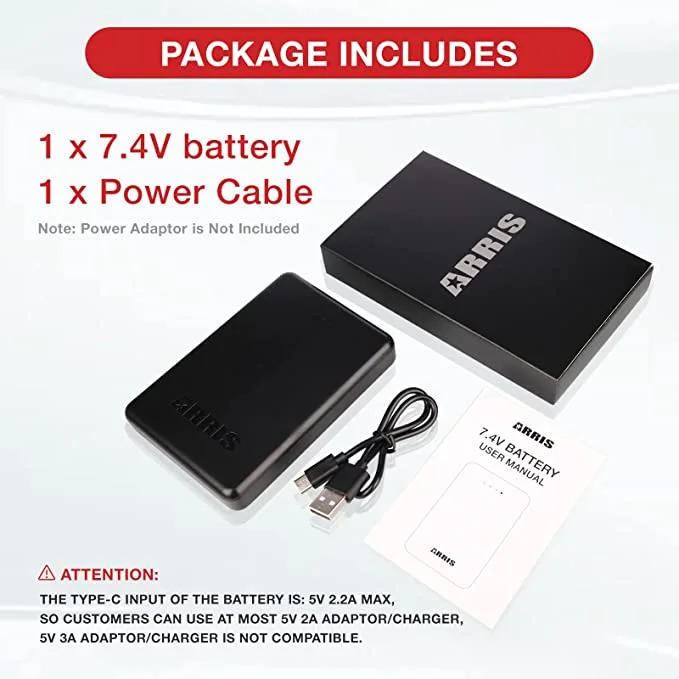 Products ARRIS 2022 7.4V 5500mAH Rechargeable Battery for ARRIS Heated ...