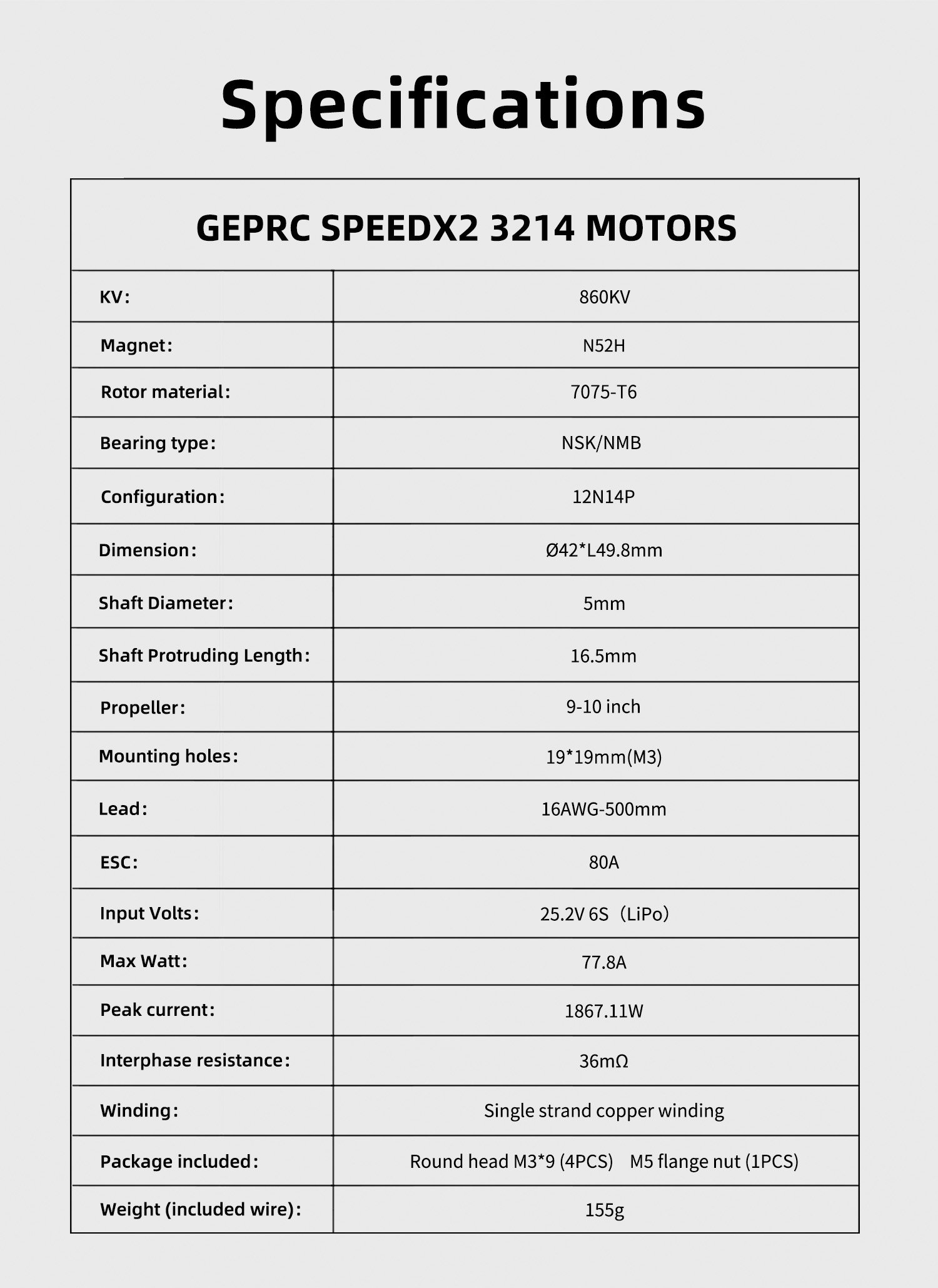 GEPRC SPEEDX2 3214 860KV 6S Motor for 9-10 inch Long Range FPV Drone