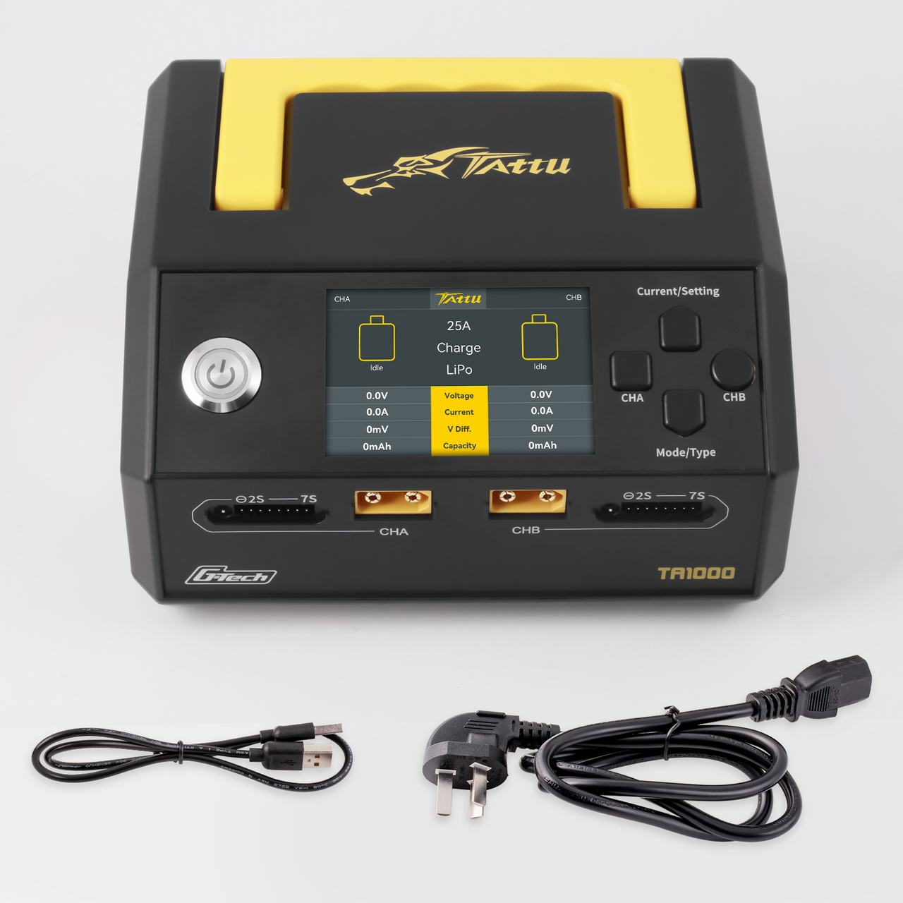 Tattu G-Tech TA1000 Dual-Channel Charger 25A*2 1000W For 1S-7S Drone ...