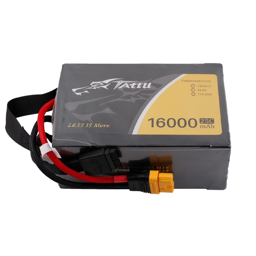 Tattu 12S 16000mAh 25C 44.4V LiPo Battery Soft Pack with Handle AS150U-F Connector