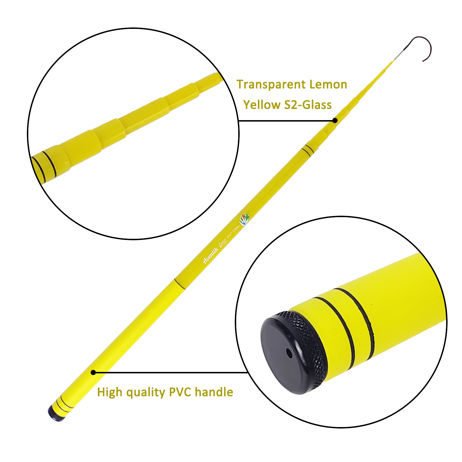 Aventik Zeno S2-Glass Tenkara Rod with 2 Extra Rod Sections 10 Sec in ...