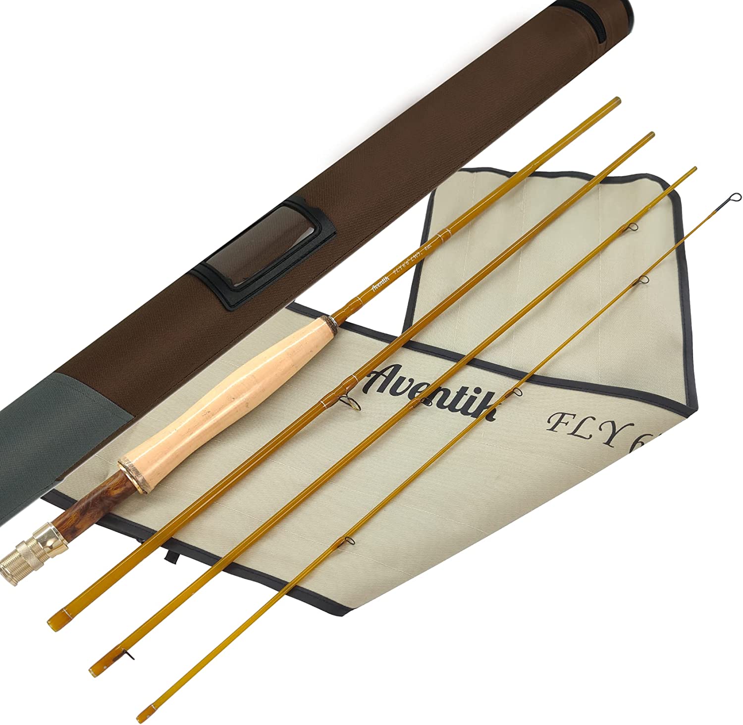 Aventik S-Glass Fly Fishing Rod, 6-8ft 1/2/3/4/5/8wt Ultra Light ...