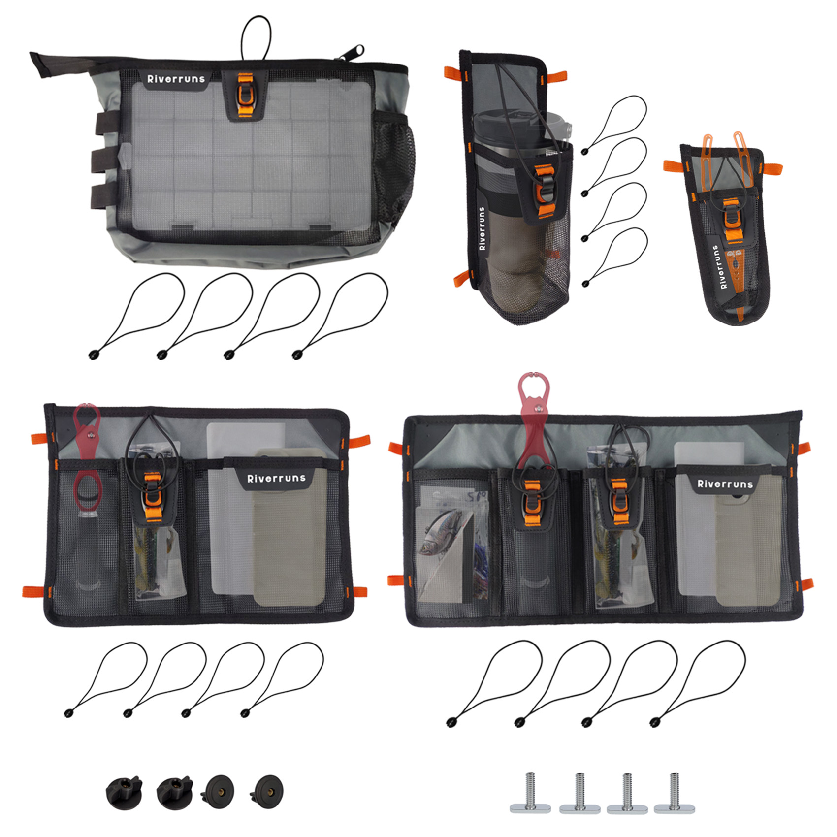 Mesh Storage Kayak Storage Comparments Attaches to Kayak Seat or T-track