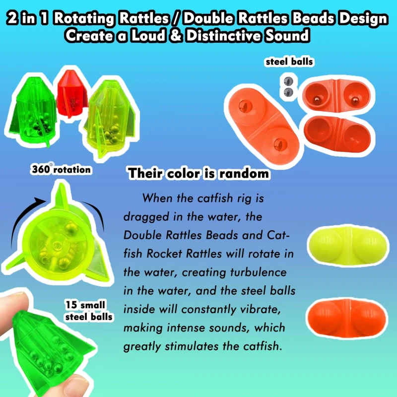 Catfish Rig Catfish Float Rigs, Catfishing Tackle Floats with Rattler ...