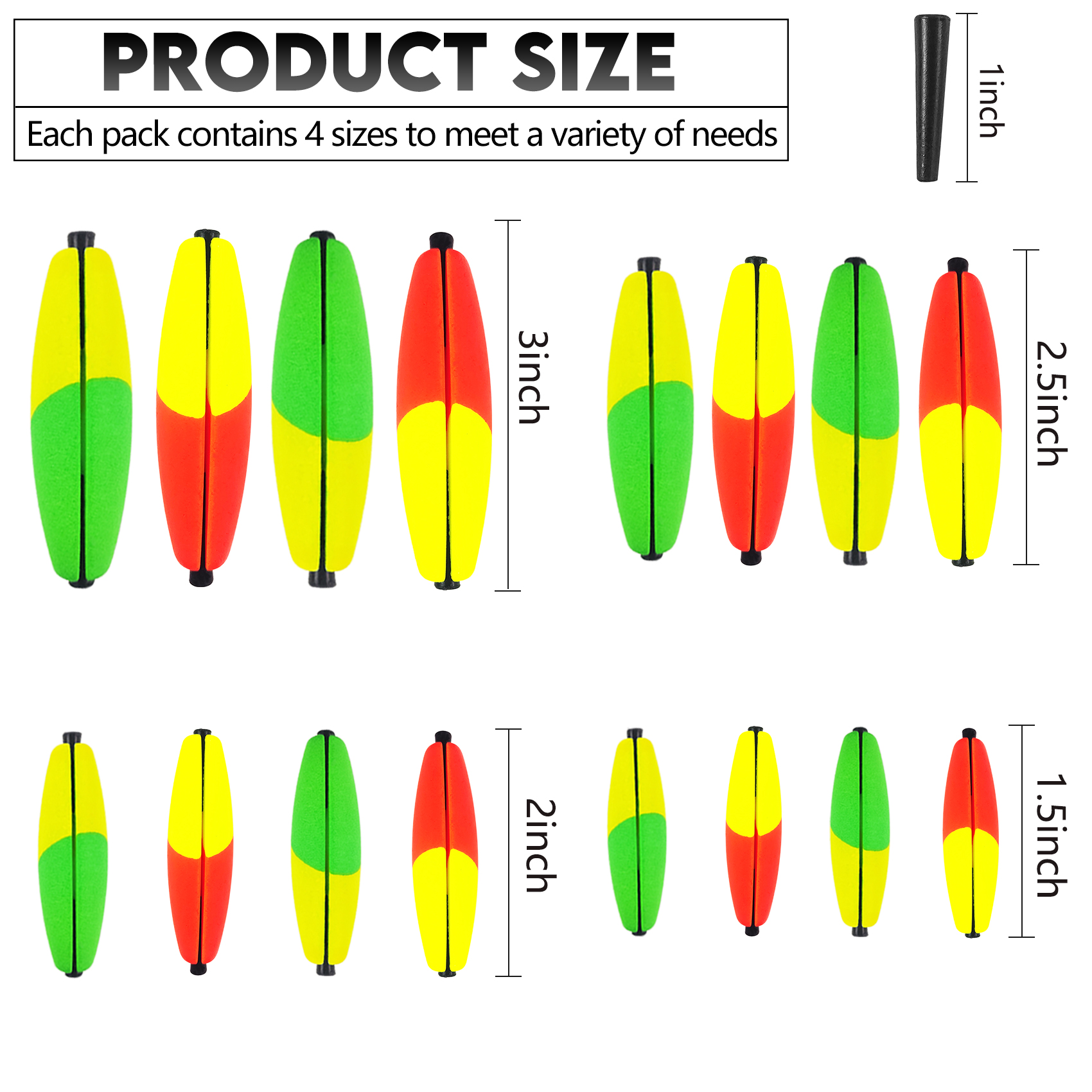 Peg Floats Slotted, Catfish Fishing Floats Slip Bobbers Cigar Foam ...