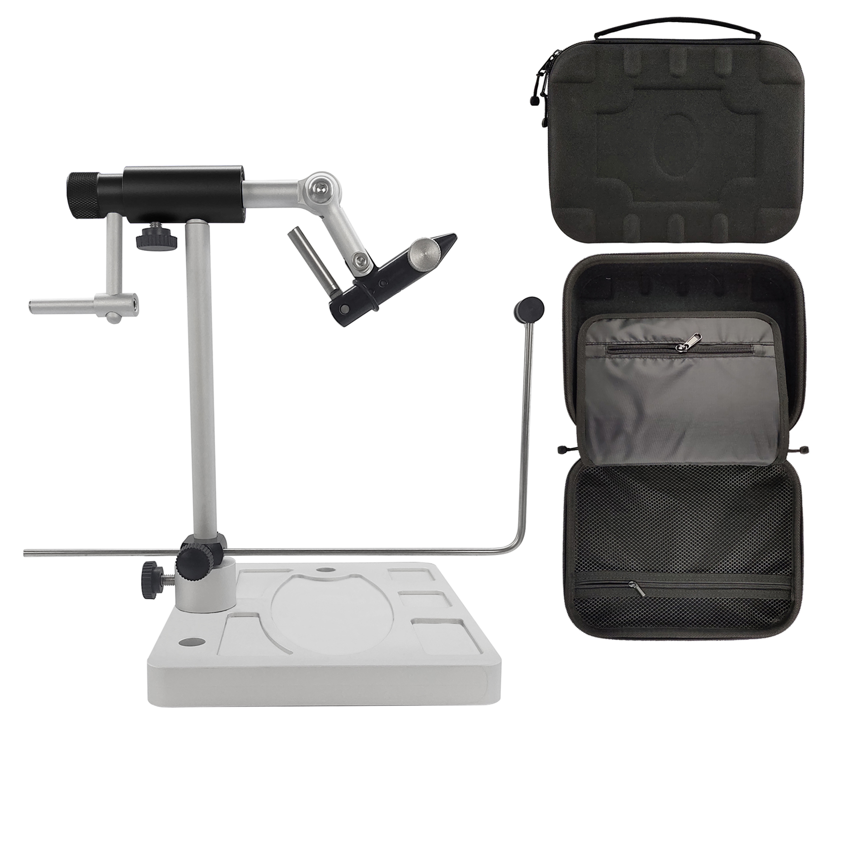 Riverruns Colorado Full Rotary Fly Tying Vise with a Hard Shell Vise ...