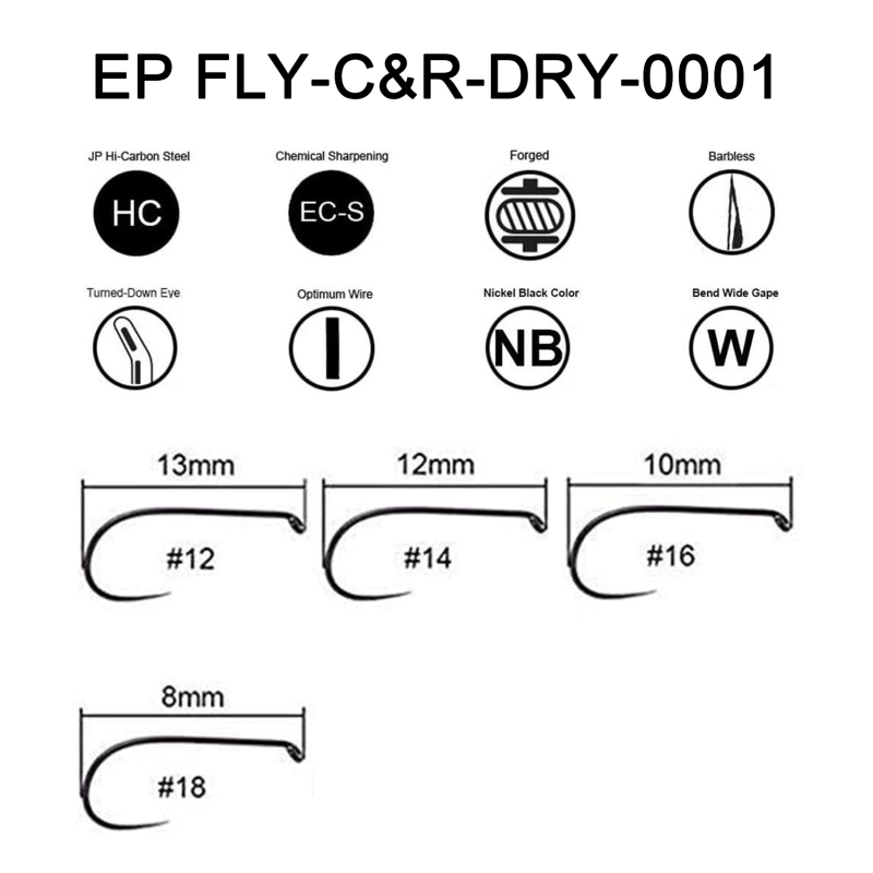 Fly Fishing Hooks 100pc Pack Barbless Catch & Release Dry Wet Nymph Shrimp&Pupa, Streamer ...