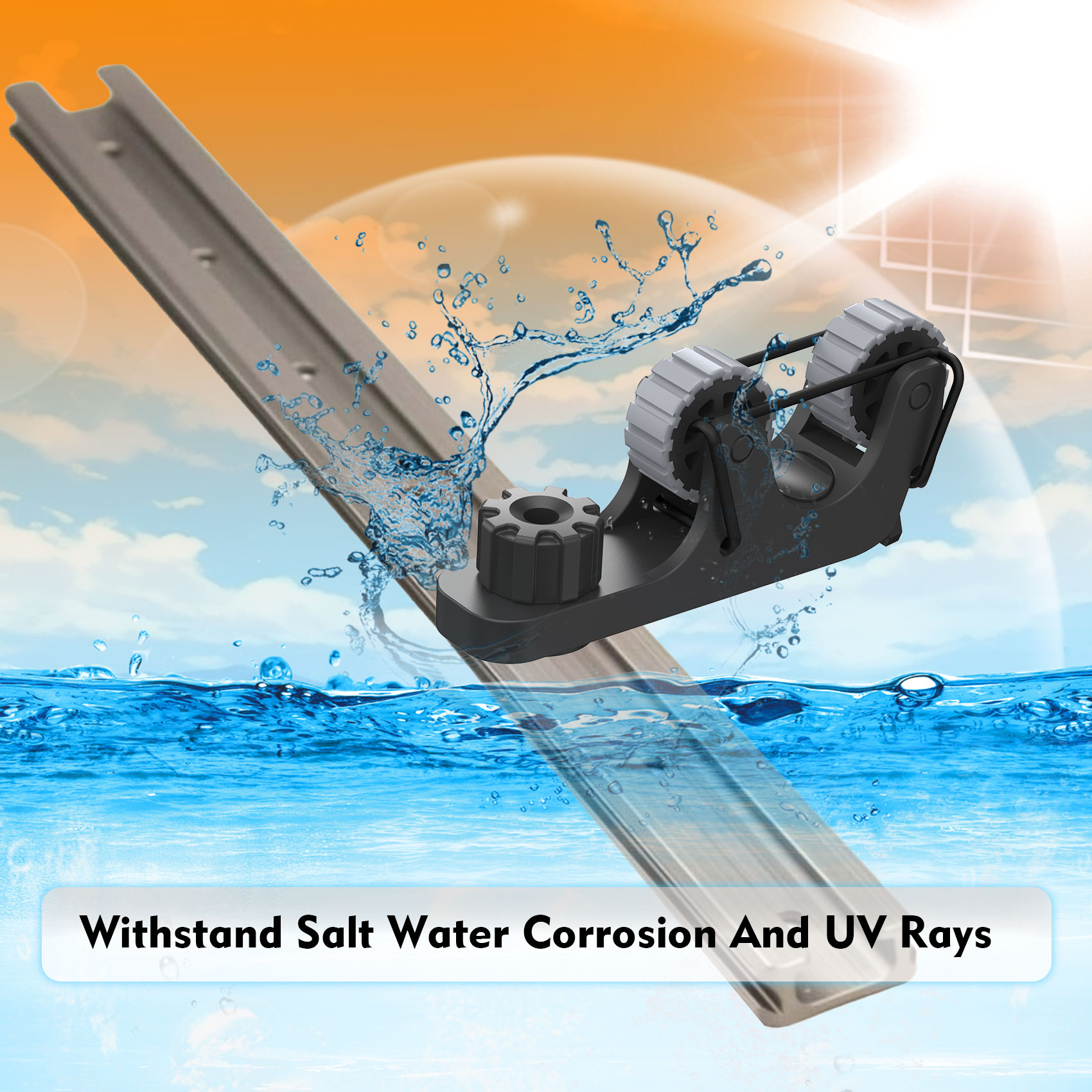 Aventik 2 PCS Kayak Paddle Holder Kayak Track Mount Accessories for ...