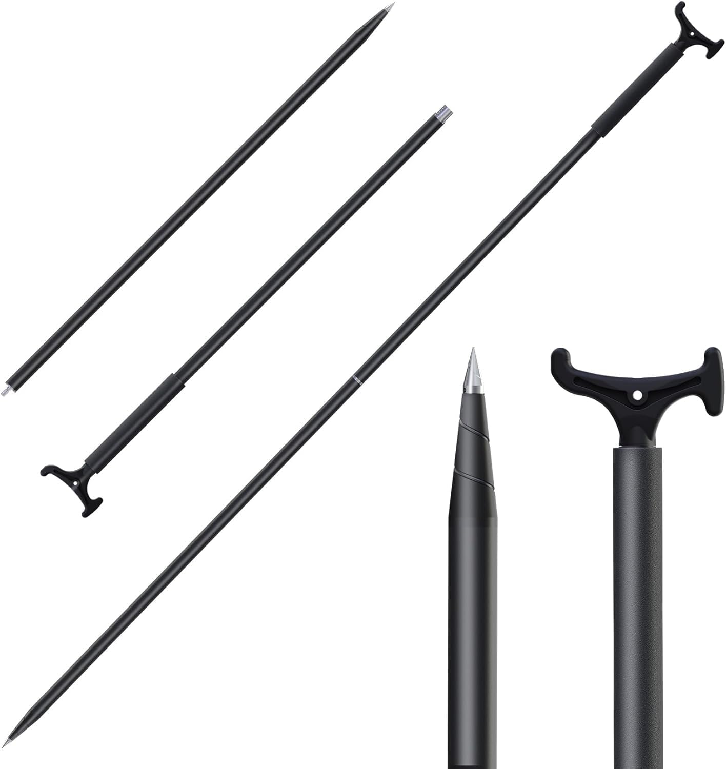 7.75' Anchor and Push Pole, Floating Shallow Water Anchor Pole with T ...