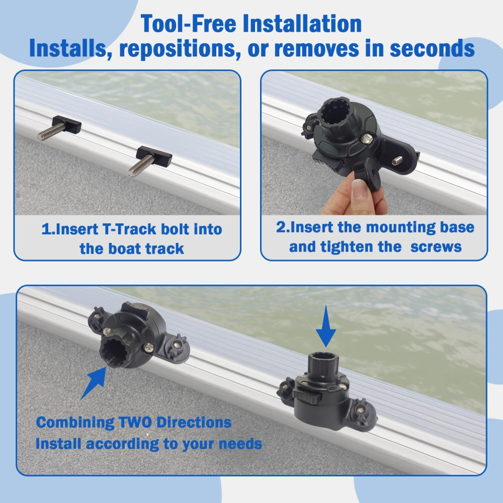 45-Degree for Gunnel Track Mount for Scotty Accessories, Fits Lund ...