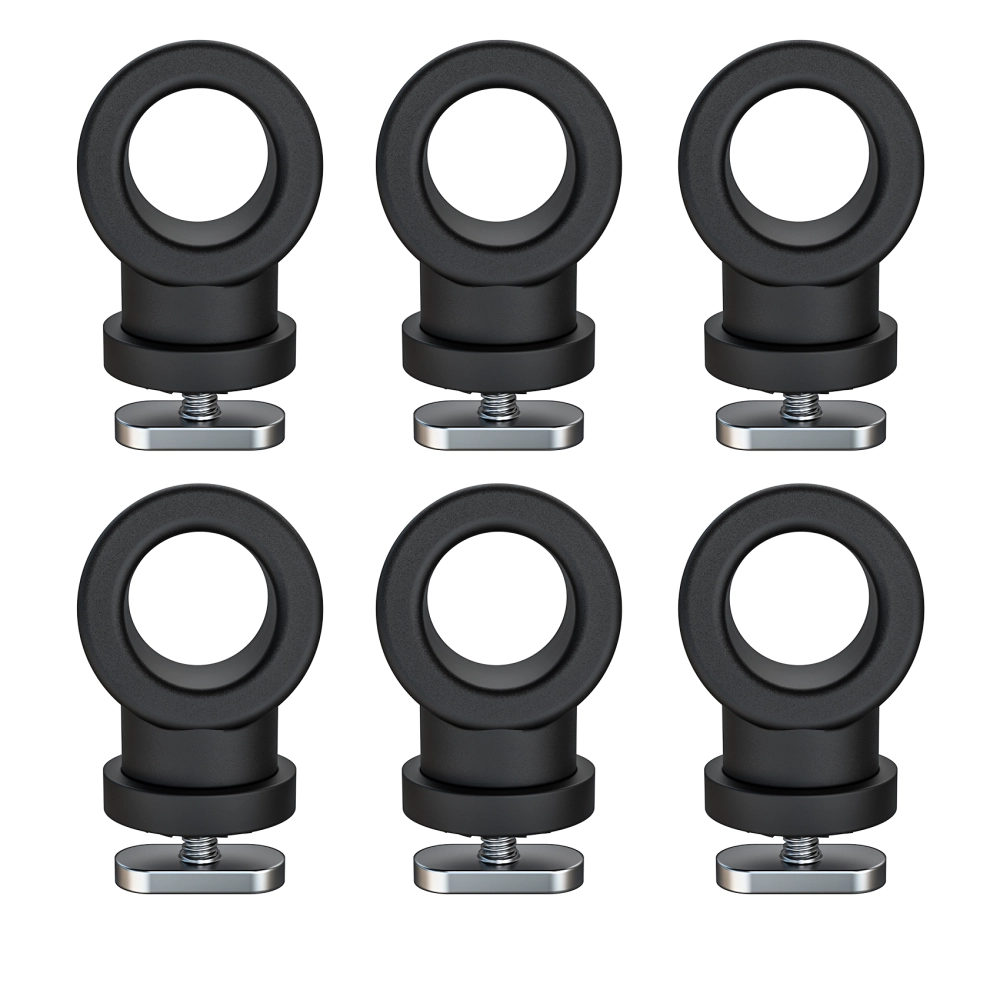 6 Pack Reinforced Nylon Kayak Track Mount Tie Down Eyelet with T-Bolt