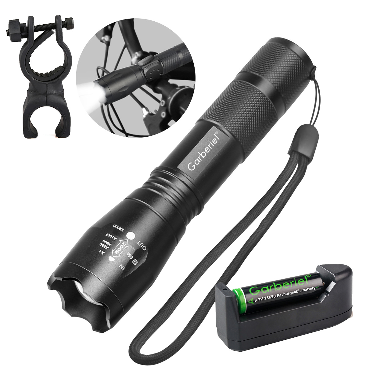 Garberiel High Lumen LED Flashlight Mini T6 Pocket Flashlight with 5 Modes